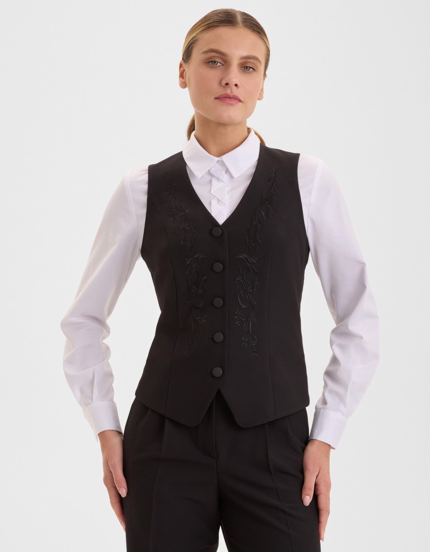 Жилет костюмный с вышивкой - купить в Dress Code